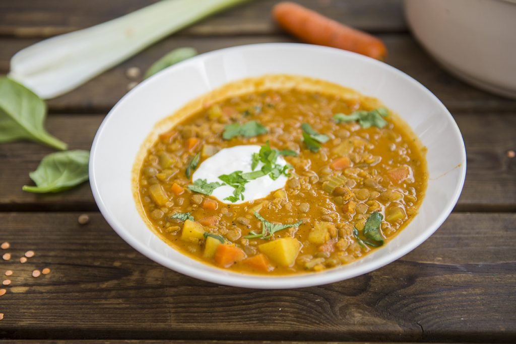 Moroccan Coconut Lentil Stew (Vegan, Gluten Free) | A Cup Of Cream