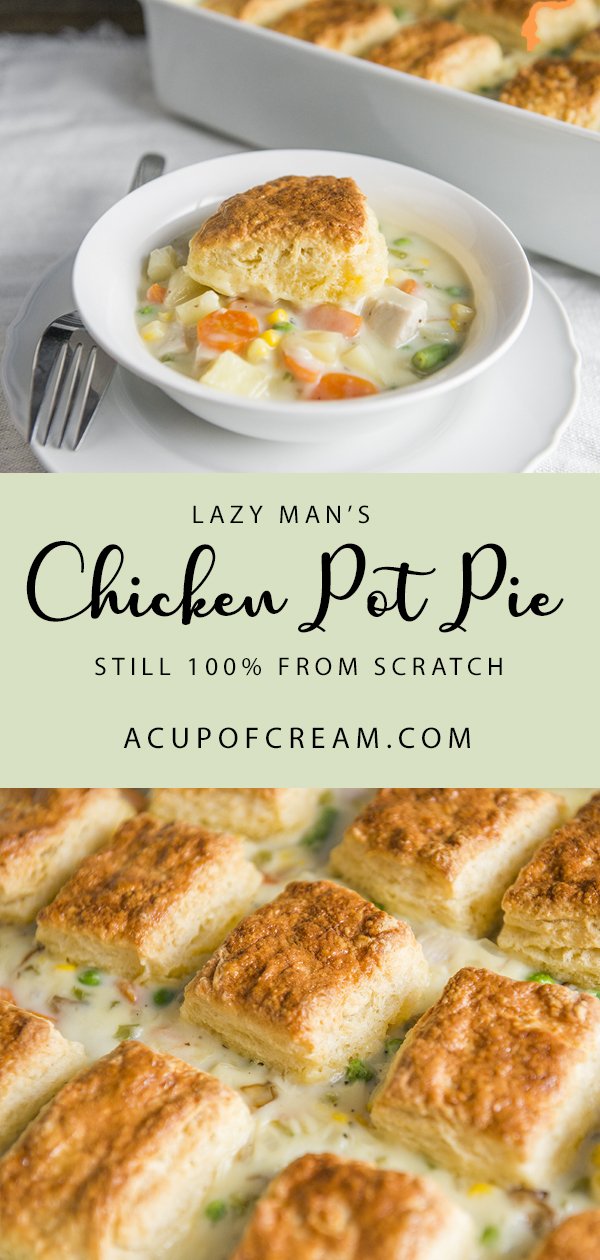 Lazy Man’s Chicken Pot Pie (still 100% from scratch!) | A Cup Of Cream